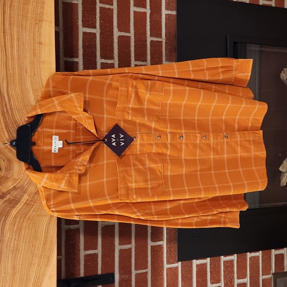 Ava & Viv | Tops | Ava Viv X Buttondown Flannel Shirt | Poshmark